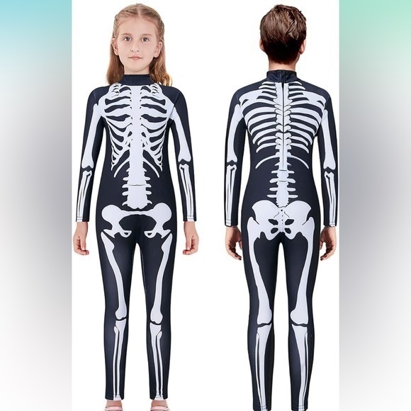 Costumes | Halloween Skeleton Costumes For Girls Boys 3d Kids Cosplay ...